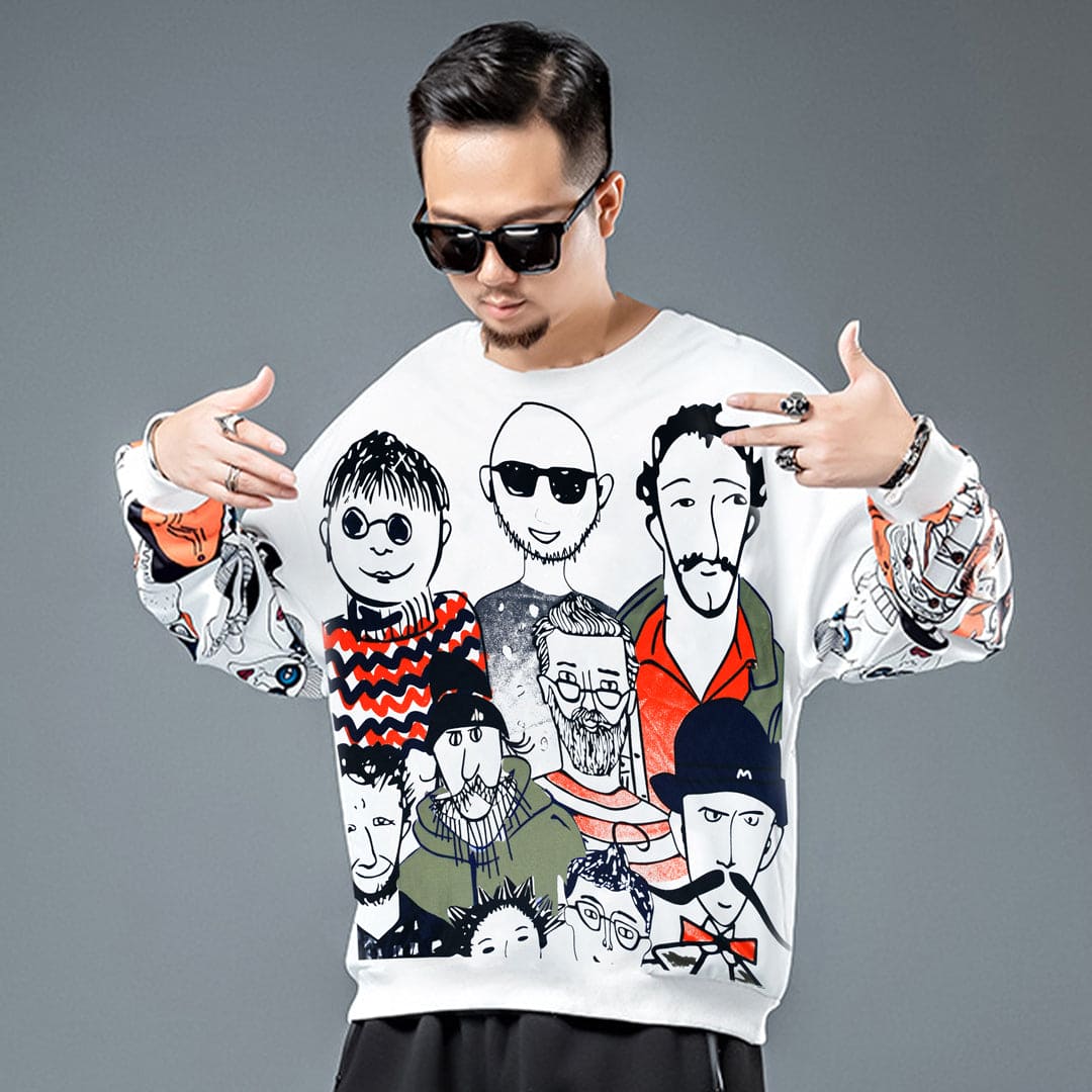 Jupiter Personality Face Printed Long Sleeves Shirt For Men – Deeds.pk