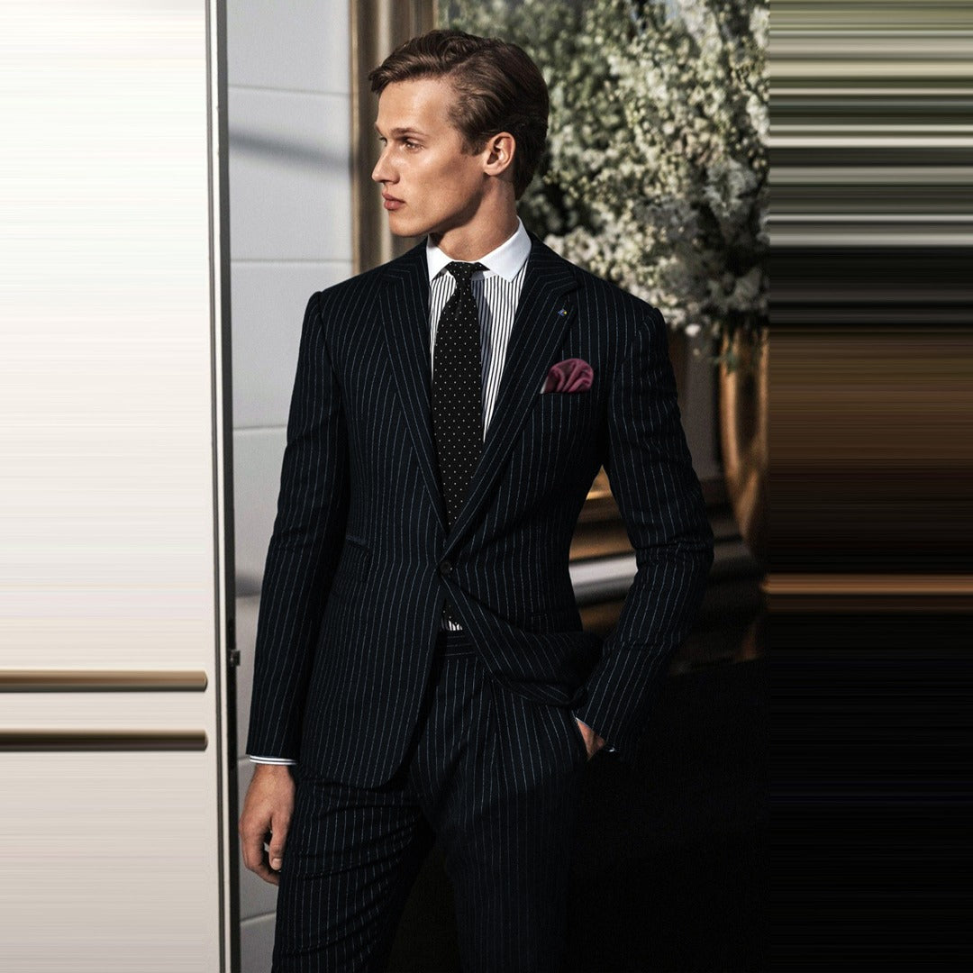 Imported Gentleman Fit Vertical Stripes Navy Pant Coat For Men – Deeds.pk