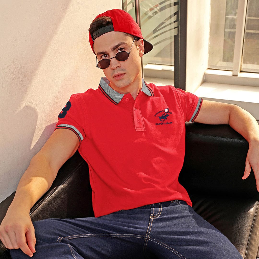 Rugger Men Fashion Embroidered Tipping collar Polo – Deeds.pk